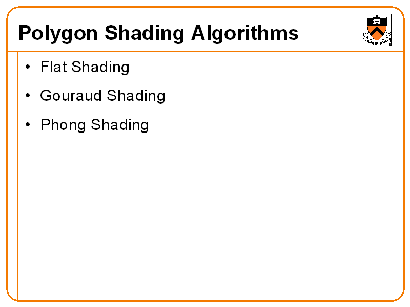 Polygon Shading Algorithms