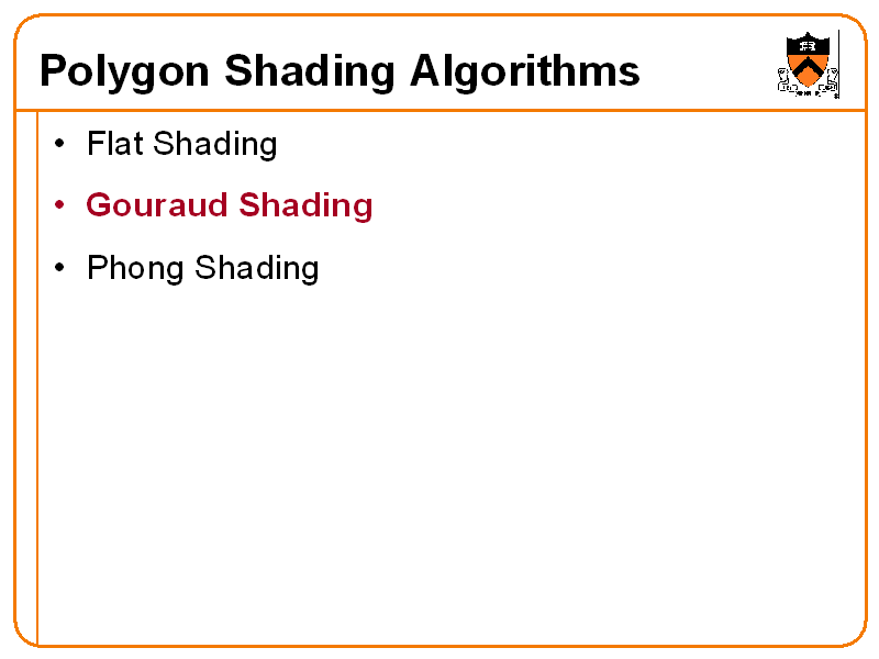 Polygon Shading Algorithms