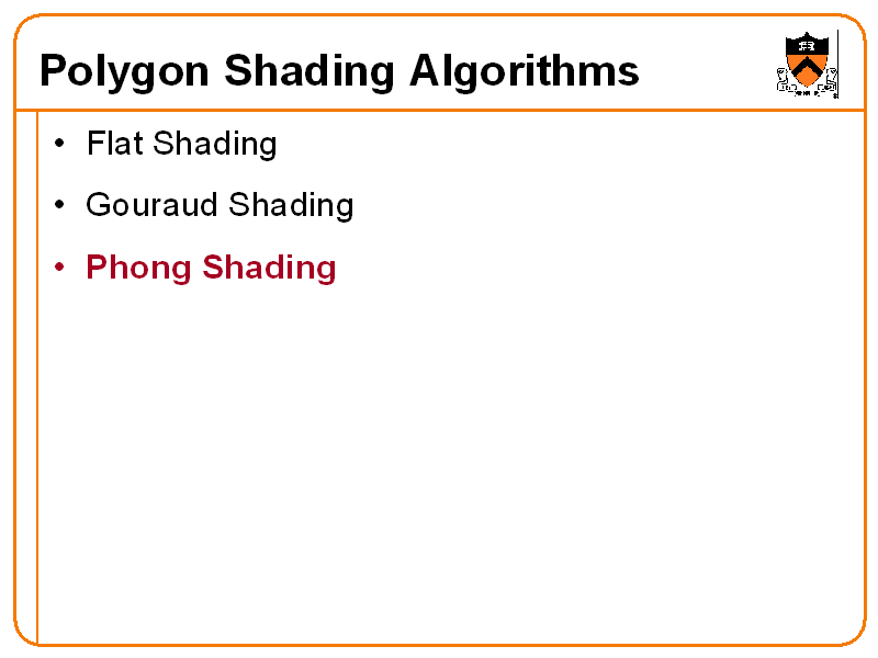 Polygon Shading Algorithms