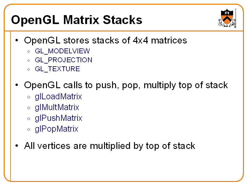Opengl Matrix Stacks
