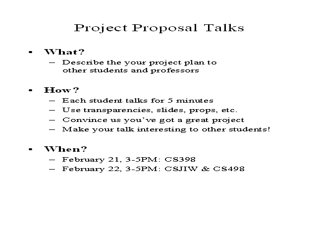 Project Proposal Talks