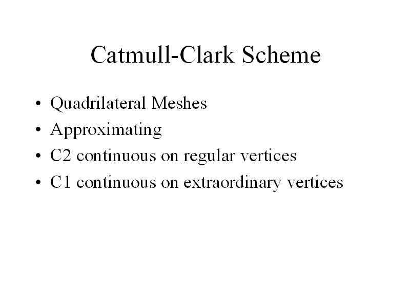 Catmull-Clark Scheme