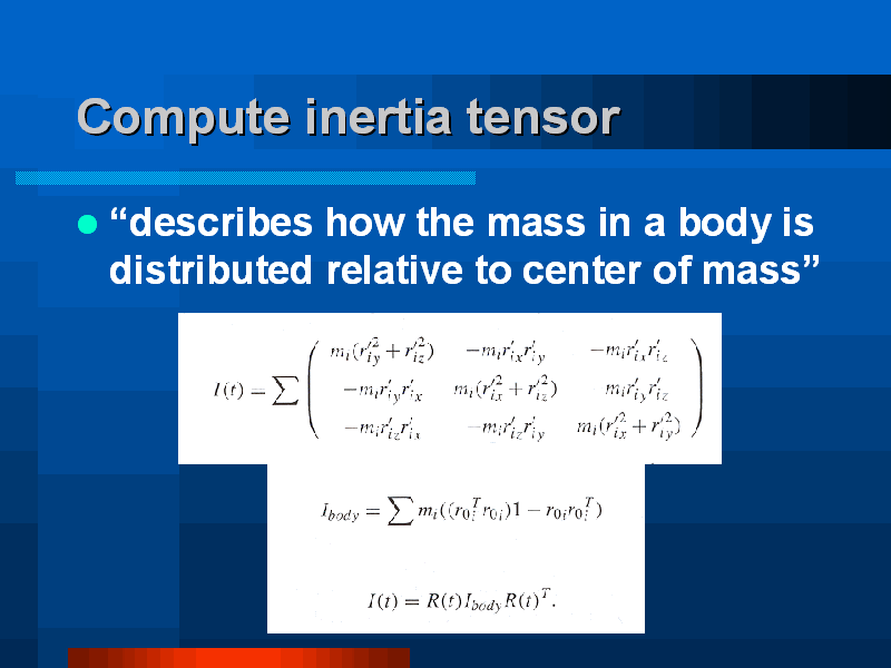 Compute inertia tensor