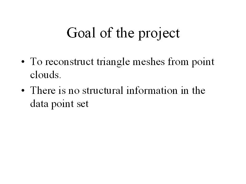 Goal of the project