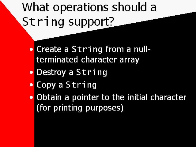 What operations should a String support?