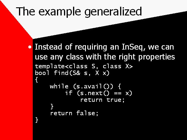 The example generalized
