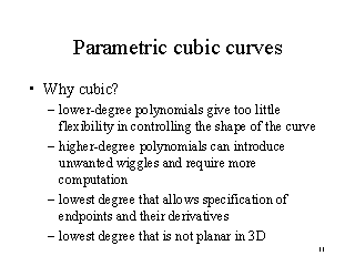 Parametric cubic curves