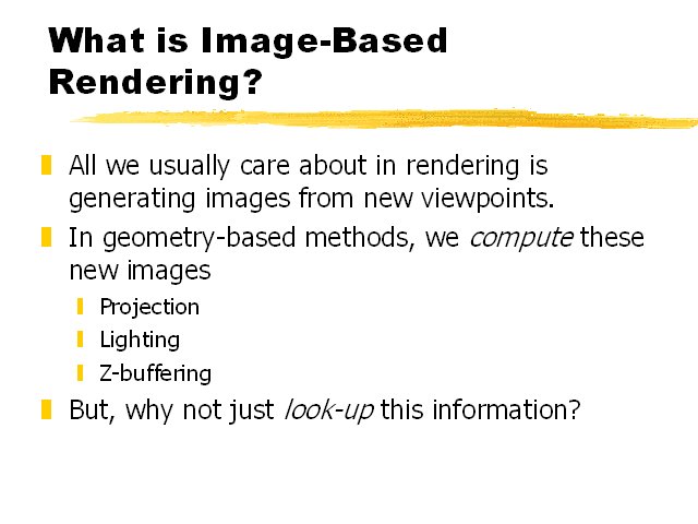 What is Image-Based Rendering?