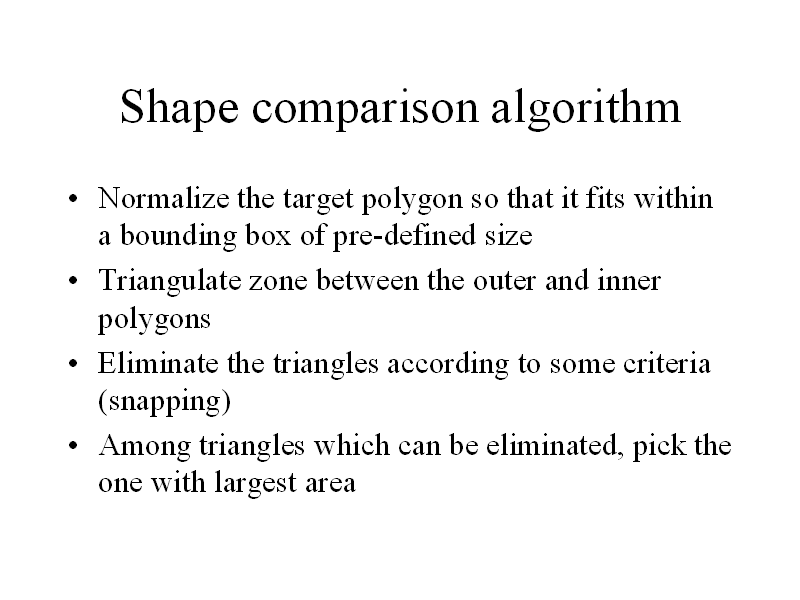 Shape comparison algorithm