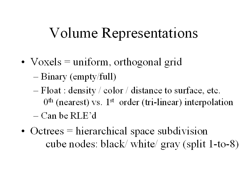 Volume Representations